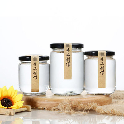 180ml / 280ml Honey Clear Mason Jars , Durable Metal Lid Empty Jam Jars supplier